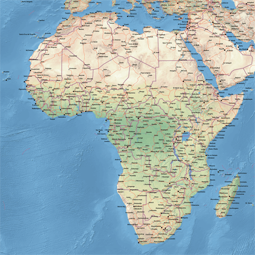 Africa Physical Map High Resolution