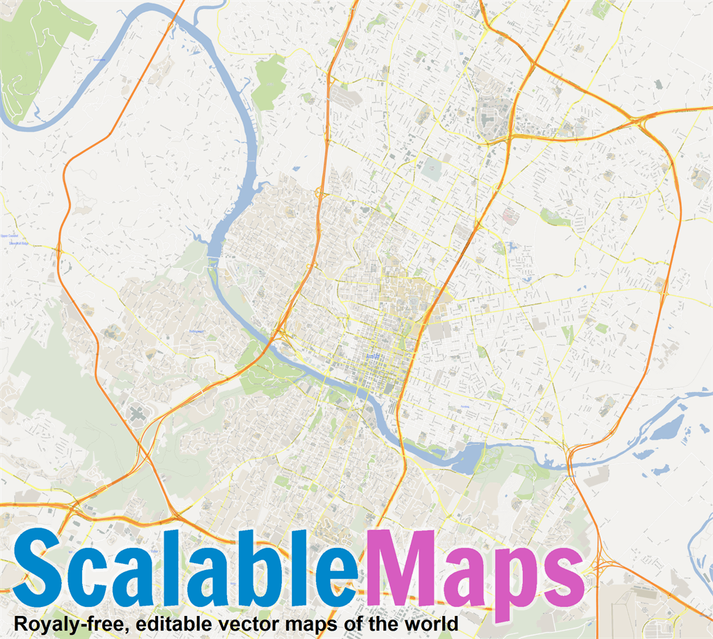 ScalableMaps: Vector map of Austin (center) (gmap city map theme)