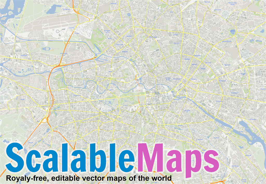 ScalableMaps: Vector map of Berlin (center) (gmap city map theme)