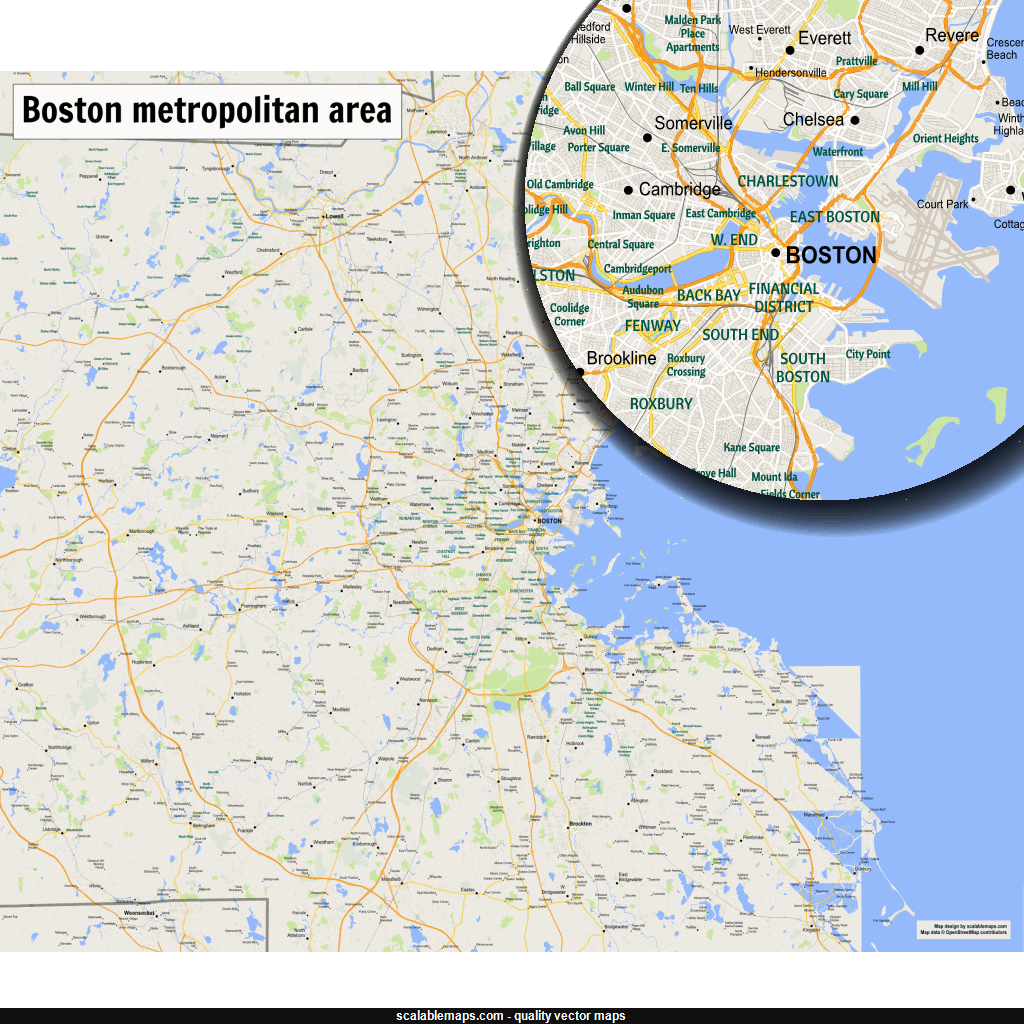 ScalableMaps: Vector map of Boston (gmap regional map theme)