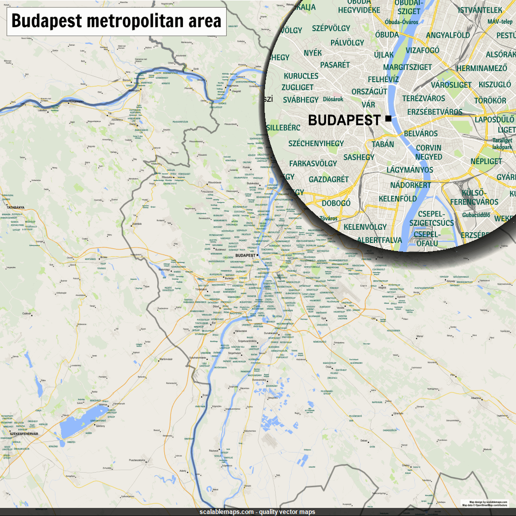 ScalableMaps: Vector map of Budapest (gmap regional map theme)