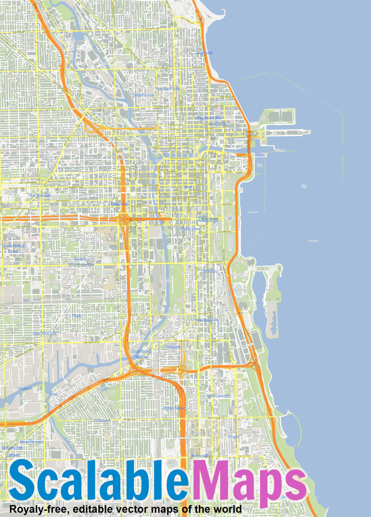 ScalableMaps: Vector map of Chicago (center) (gmap city map theme) ScalableMaps: Vector map of Chicago (center) (gmap city map theme)