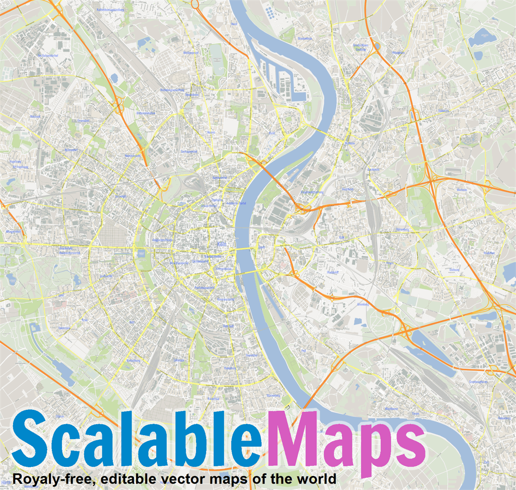 ScalableMaps: Vector map of Cologne (center) (gmap city map theme)