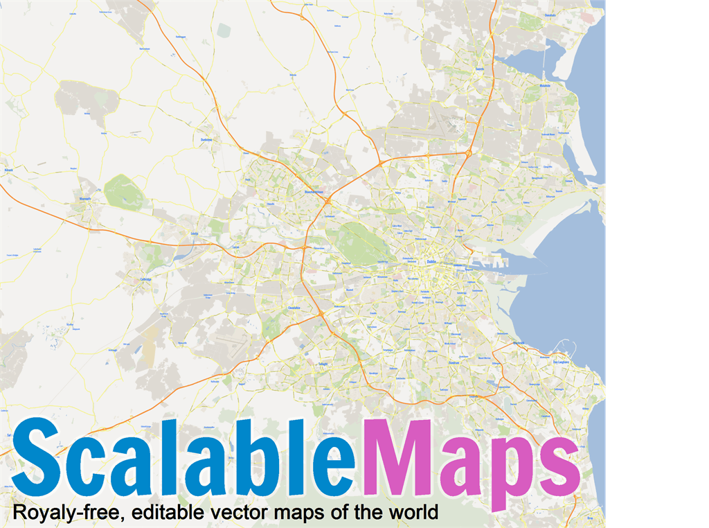 ScalableMaps: Vector map of Dublin (gmap metropolitan map theme)