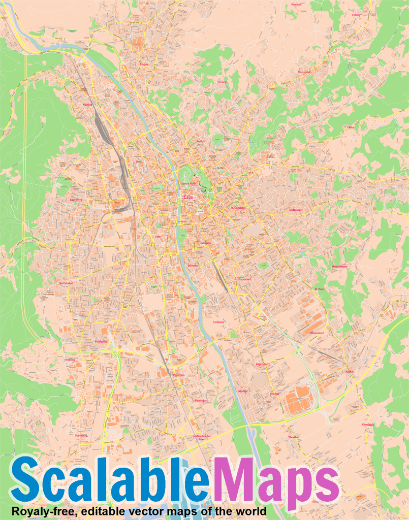 ScalableMaps: Vector map of Graz (classicity city map theme)