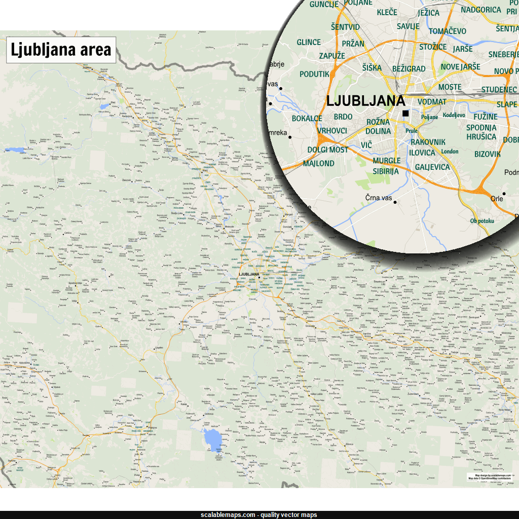 ScalableMaps: Vector map of Ljubljana (gmap regional map theme)