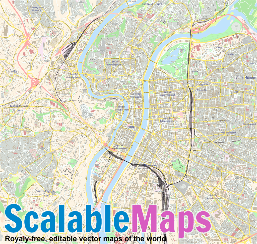 ScalableMaps: vector maps of Lyon