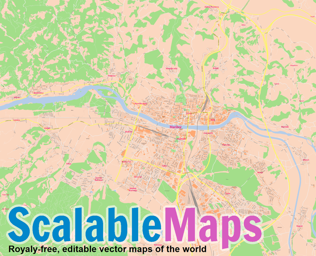 FREE vector map of Maribor (classicity city map theme)