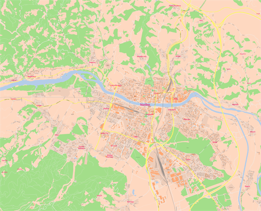 Vector map of Maribor, Slovenia