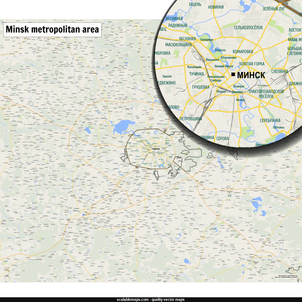 ScalableMaps: Vector map of Minsk (gmap regional map theme)