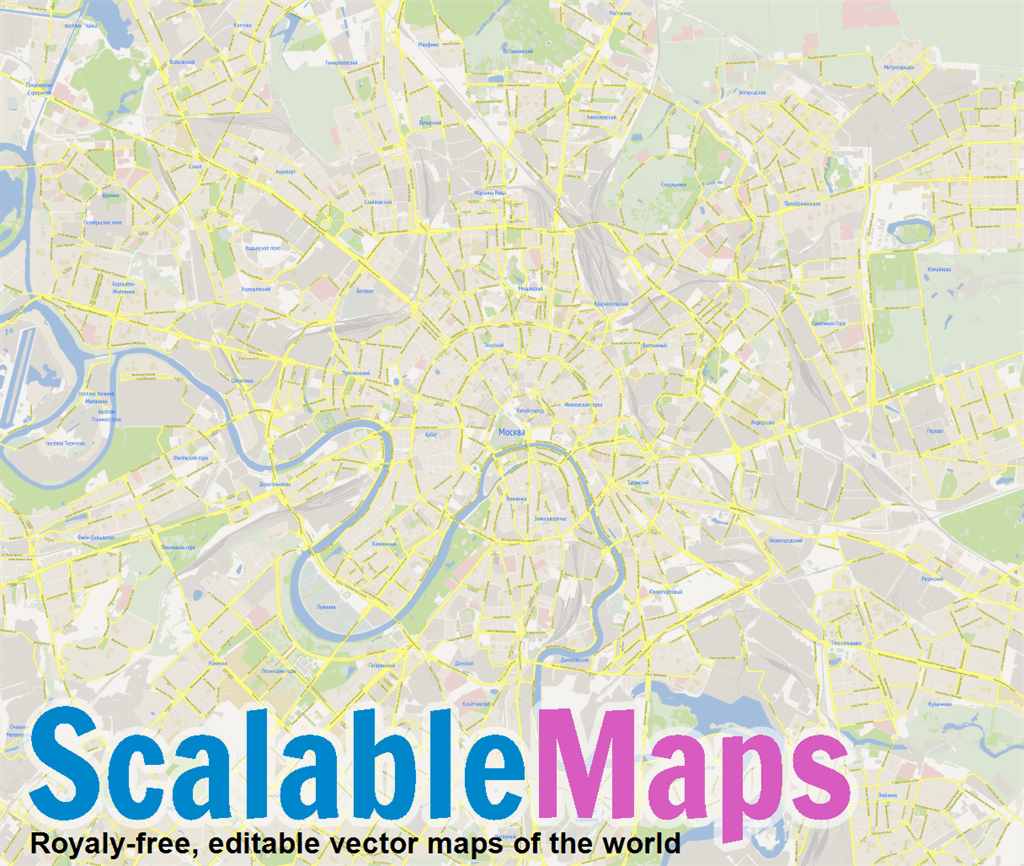 ScalableMaps: Vector map of Moscow (gmap metropolitan map theme)