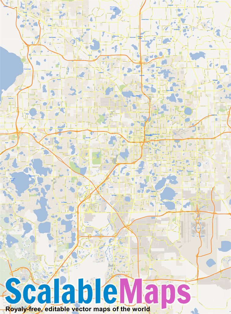 ScalableMaps: Vector map of Orlando (gmap metropolitan map theme)