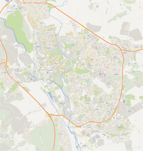 Vector map of Oxford, UK