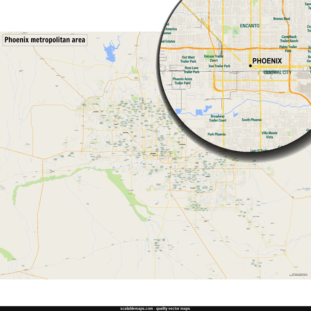 ScalableMaps: Vector map of Phoenix (gmap regional map theme)