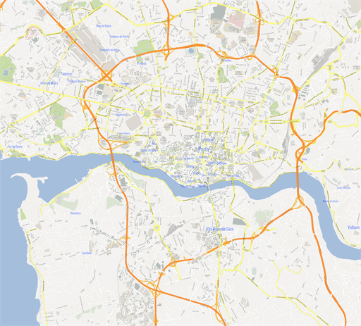 Vector map of Porto, Portugal