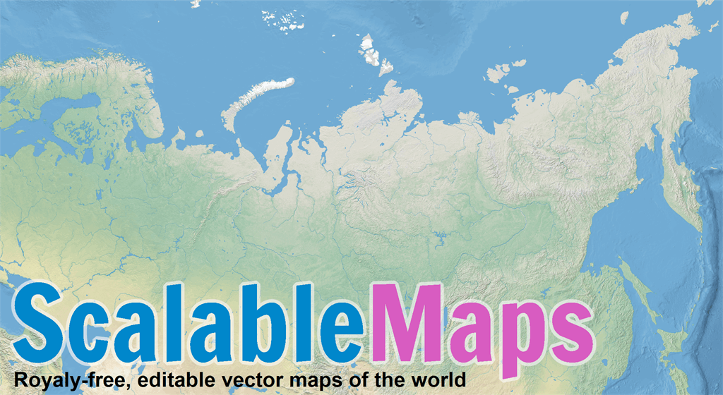 ScalableMaps: Vector map of Russia (shaded relief theme - raster only)
