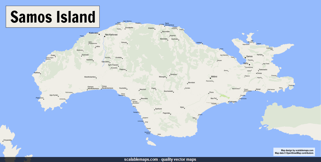 ScalableMaps: Vector map of Samos Island (gmap regional map theme)
