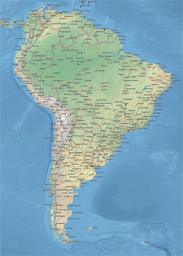 ScalableMaps: Vector maps of South America for Illustrator