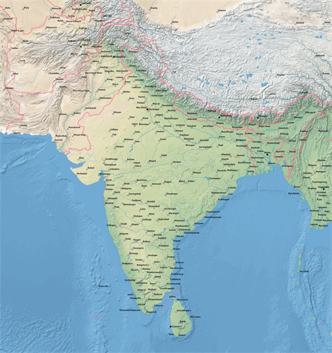 South Asia Map Physical