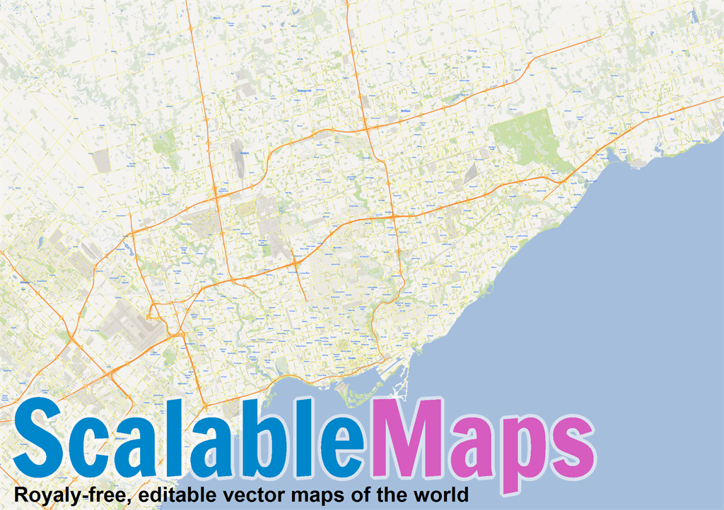 ScalableMaps: Vector map of Toronto (gmap metropolitan map theme)