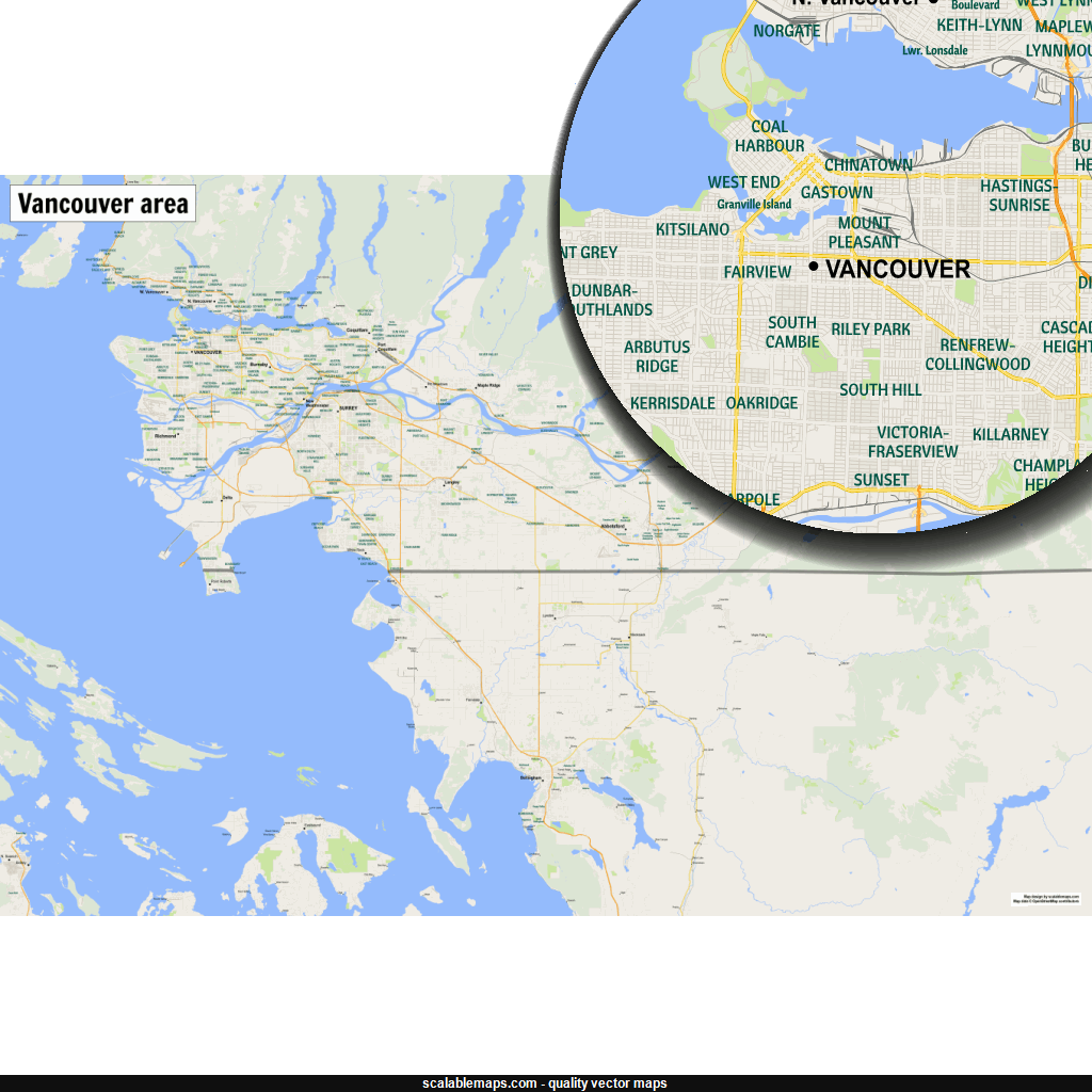 ScalableMaps: Vector map of Vancouver (gmap regional map theme)