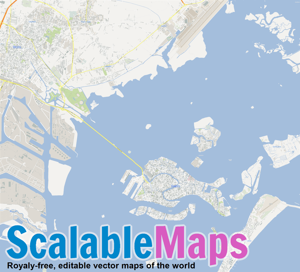 ScalableMaps: Vector map of Venezia (gmap city map theme)
