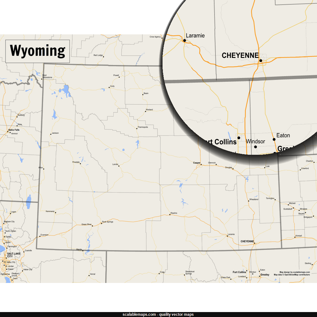 ScalableMaps: Vector map of Wyoming (gmap smaller scale map theme)
