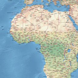 Africa Physical Map High Resolution