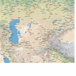 Central Asia Physical Map